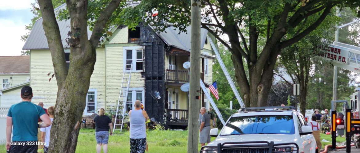 Volunteer crews battle morning Falconer fire | News, Sports, Jobs ...